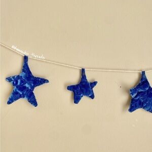 Wall Decor | Royal Blue Velvet Paisley Puff Star Garland | Poshmark